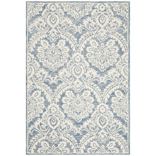 Clarktown Handmade Wool Pale Blue/Ivory Rug & Reviews | Birch Lane