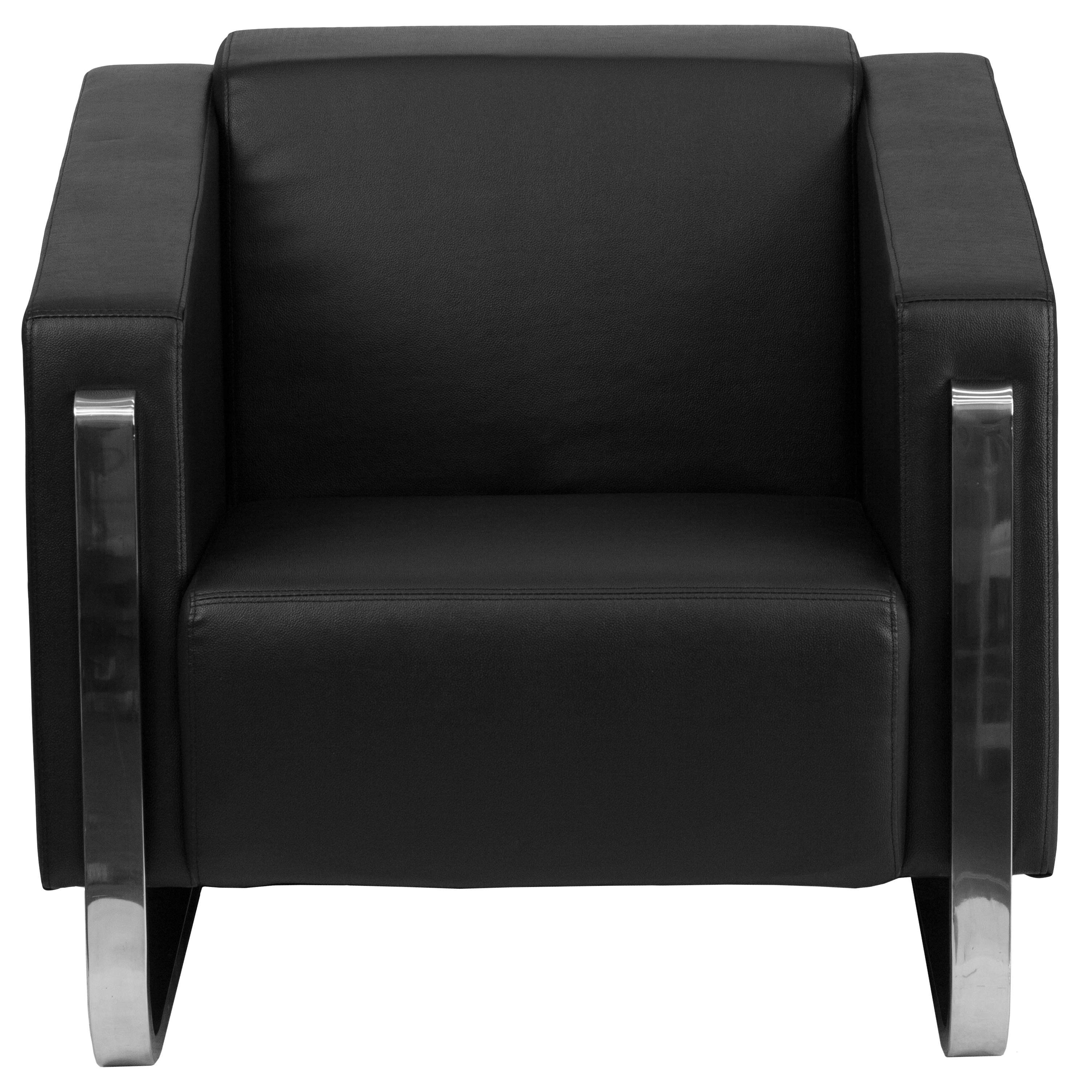 Flash Furniture Hercules LeatherSoft Chair with Slanted Arms and Curved ...