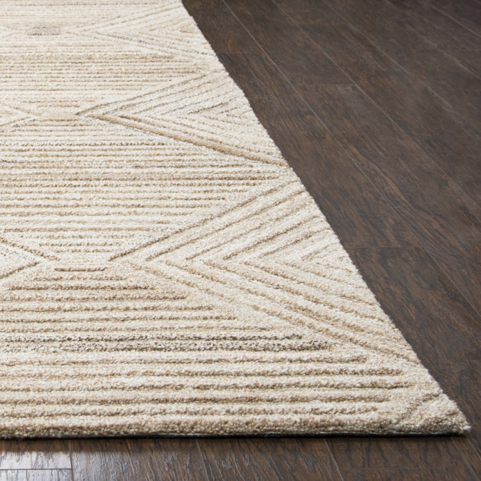 AllModern Tess Handmade Wool Tan Rug & Reviews | Wayfair