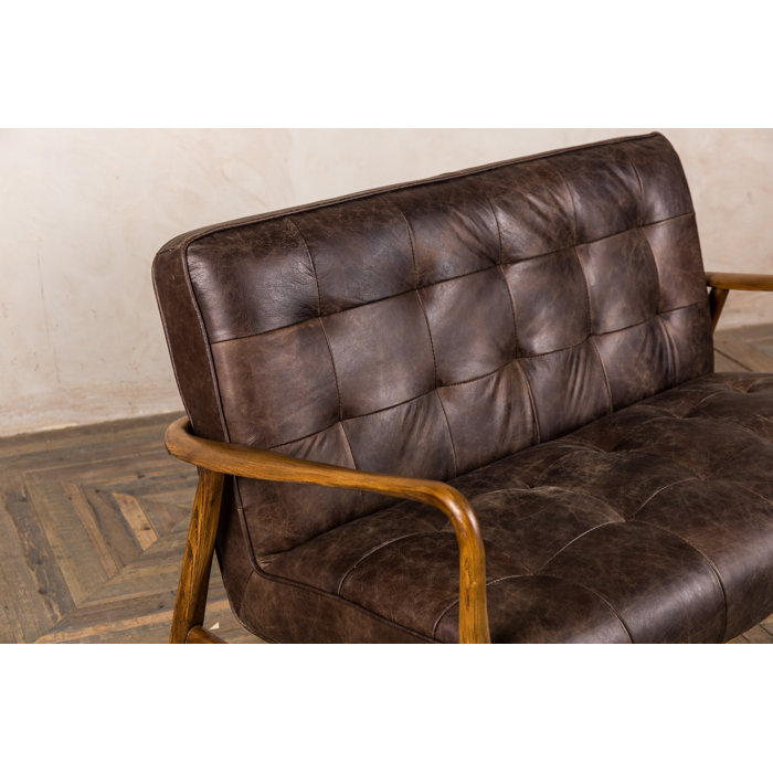 Williston Forge Conchita 2 Seater Leather Sofa | Wayfair.co.uk