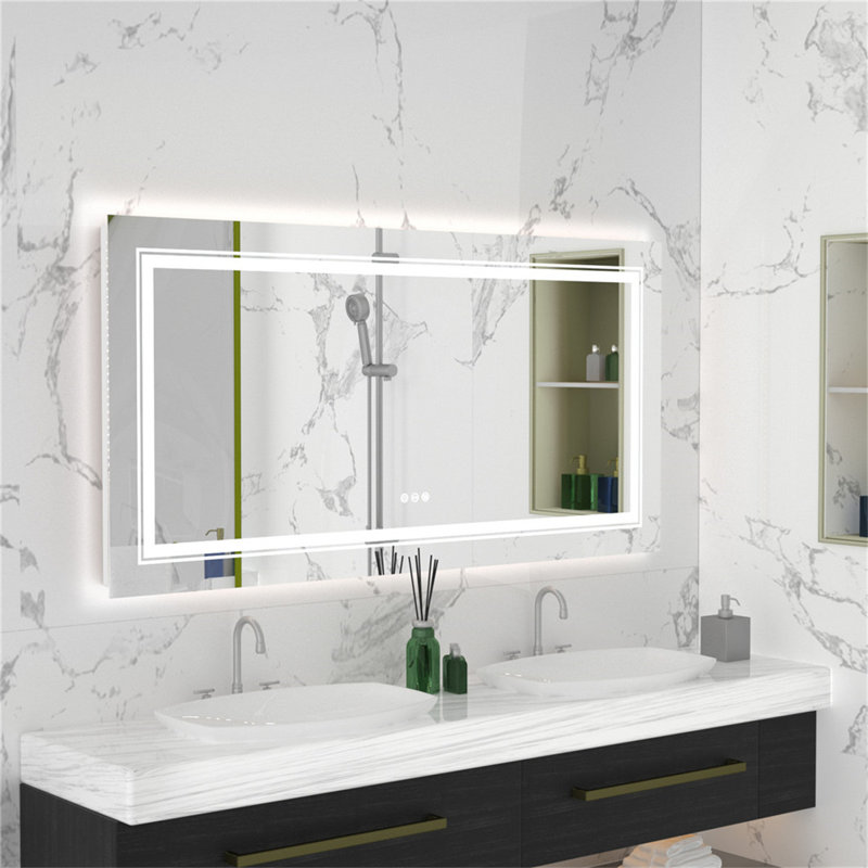Orren Ellis Qing Rectangle LED Wall Mirror & Reviews | Wayfair