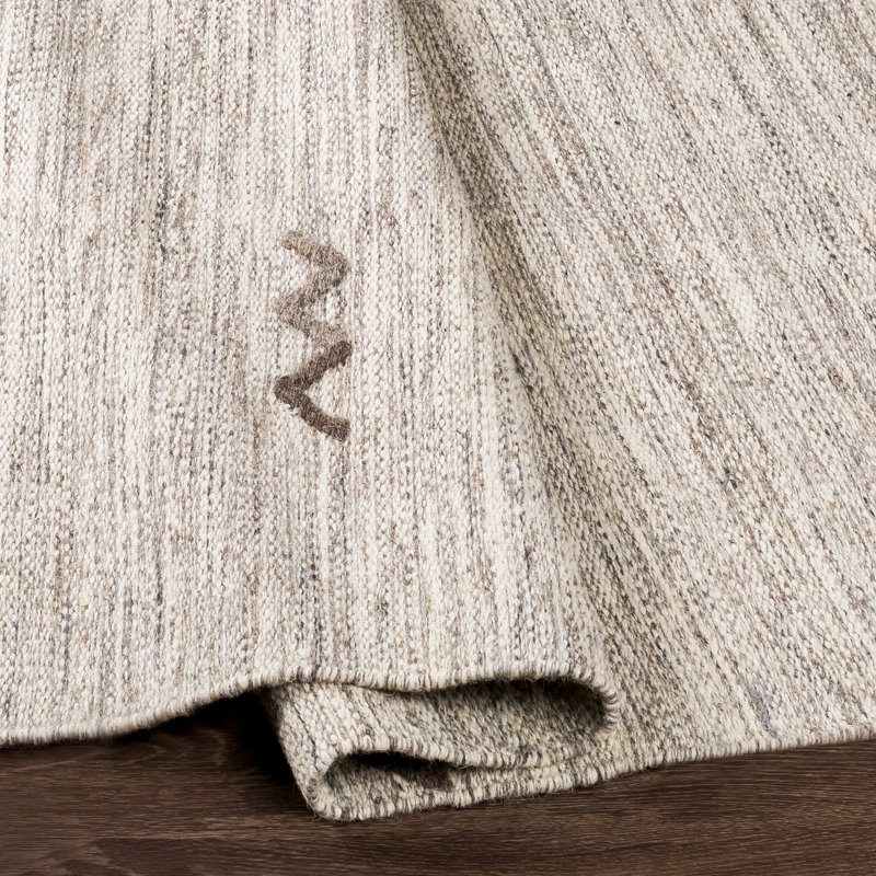 AllModern Bodie Handmade Hanwoven Wool Light Gray/Light Brown Rug ...