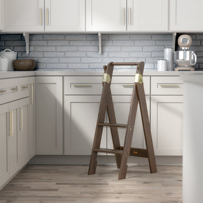 WFX Utility™ 43-1/2" Folding 2 Step Wood Step Stool With 250 Lb. Load ...