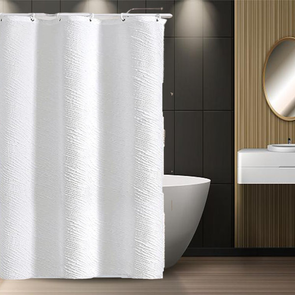 Gracie Oaks Monje Solid Color Shower Curtain Set + Hooks | Wayfair