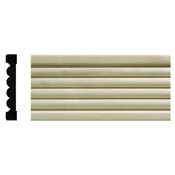 Ornamental Mouldings Hardwood Fluted Door and Window Moulding 2.25" H x ...