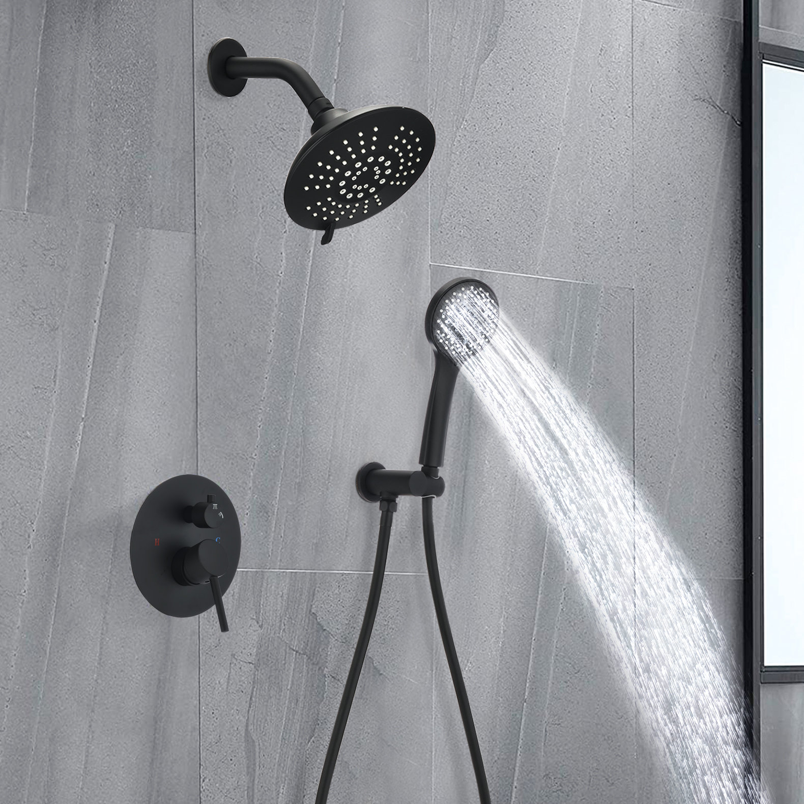 Pdpbath Complete Shower System with Rough-in Valve | Wayfair