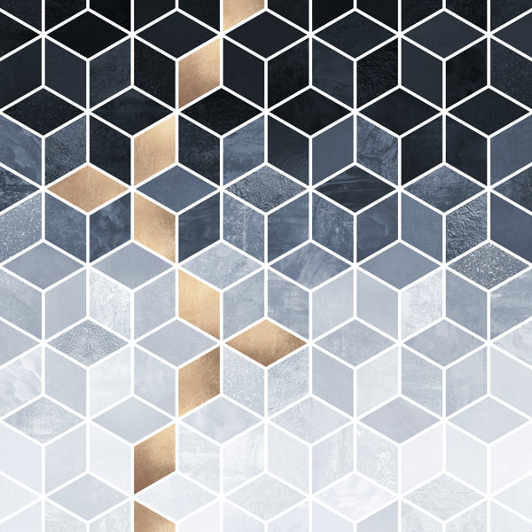 Everly Quinn Soft Blue Gradient Cubes by Elisabeth Fredriksson ...