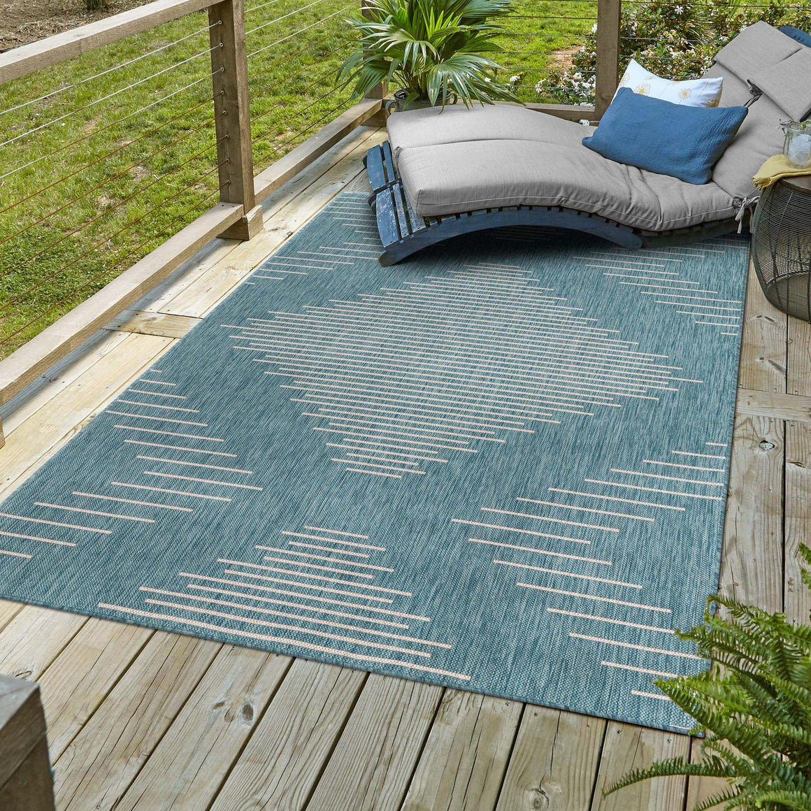 Union Rustic Gray/Blue Indoor/Outdoor Rug | Wayfair