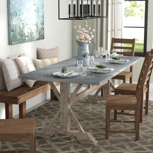 Rosalind Wheeler Woen 84'' Trestle Dining Table & Reviews | Wayfair