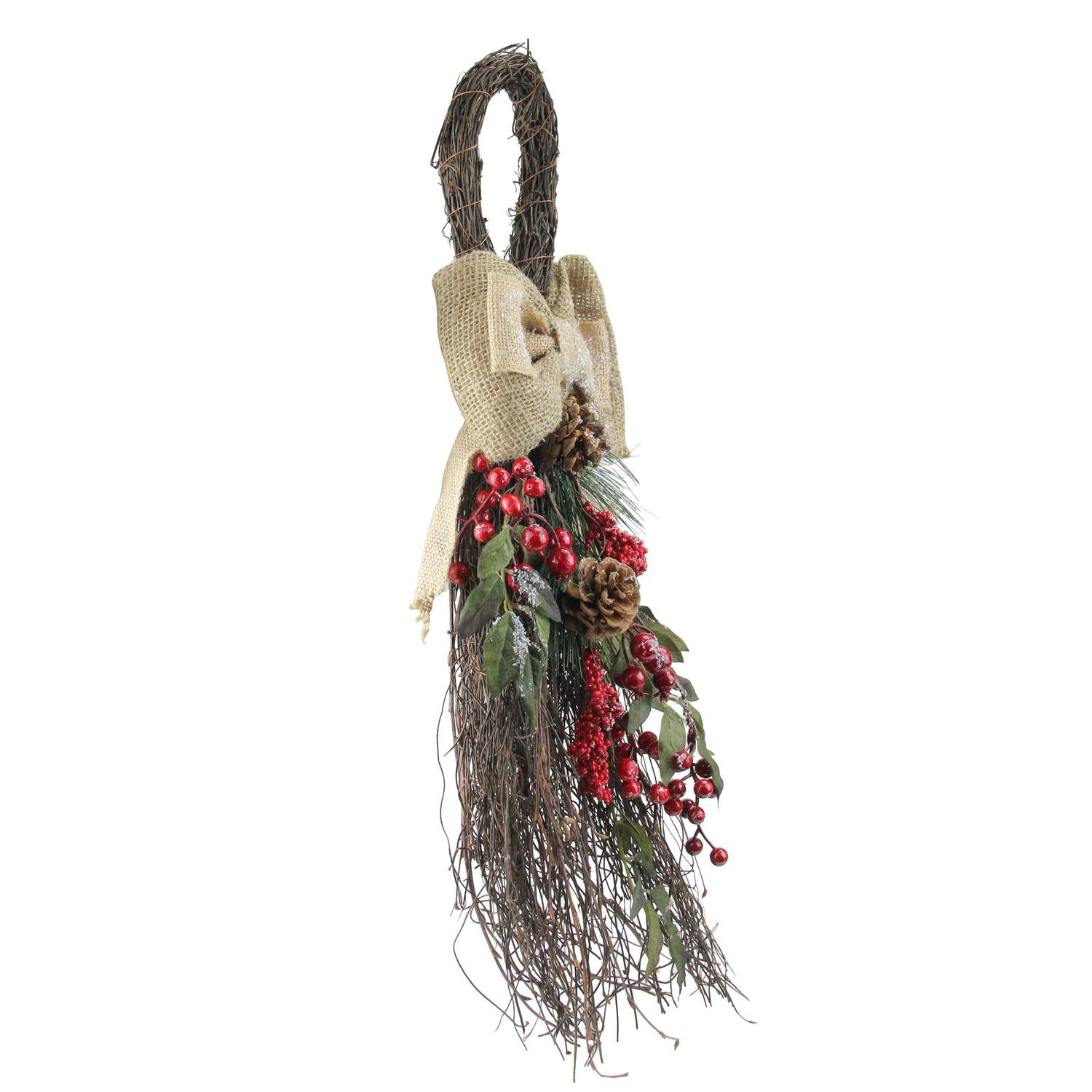 Northlight 24" Iced Berries and Burlap Artificial Christmas Twig ...