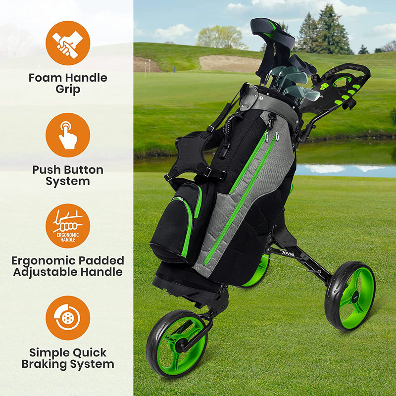 SereneLife 3 Wheel Golf Push Cart | Wayfair