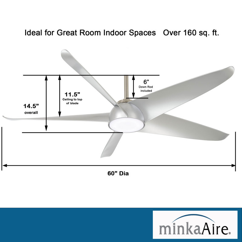 Minka Aire Ellipse 60'' Ceiling Fan with LED Lights & Reviews | Wayfair