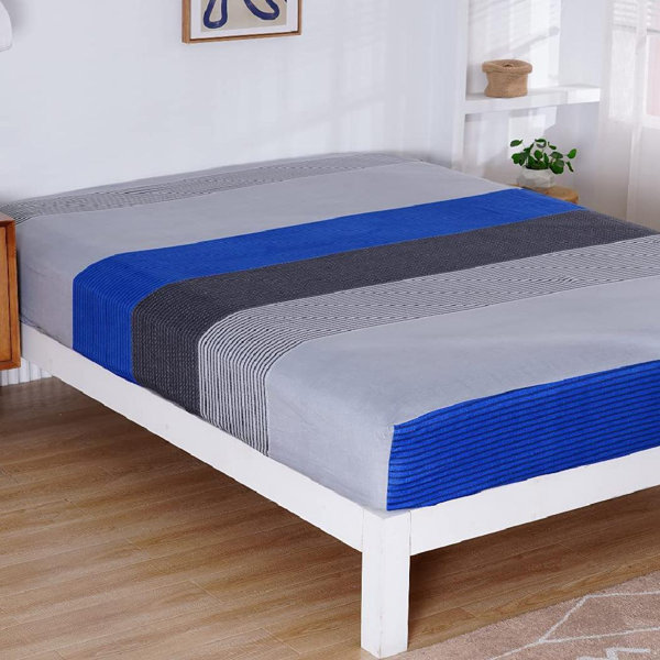 Longshore Tides Allmar Striped Microfiber Fitted Sheet | Wayfair