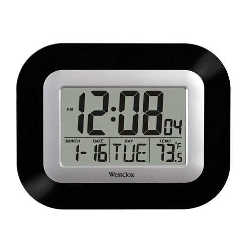 Westclox Digital Quartz Tabletop Clock in Silver & Reviews | Wayfair