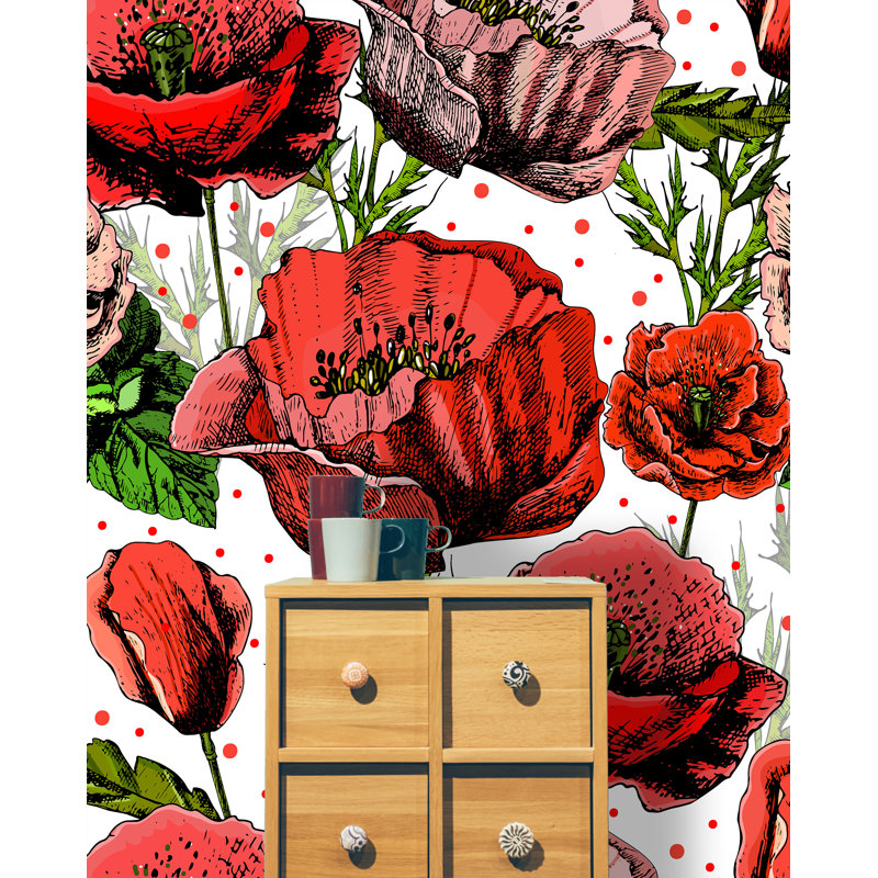 Winston Porter Boaz Peel & Stick Floral Wallpaper | Wayfair