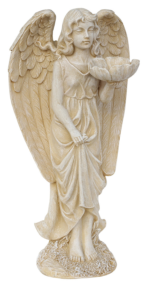 Northlight 20" Heavenly Gardens Distressed Ivory Cherub Angel Bird ...
