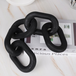 Dakota Fields Wood Chain Link Decor Sculpture | Wayfair