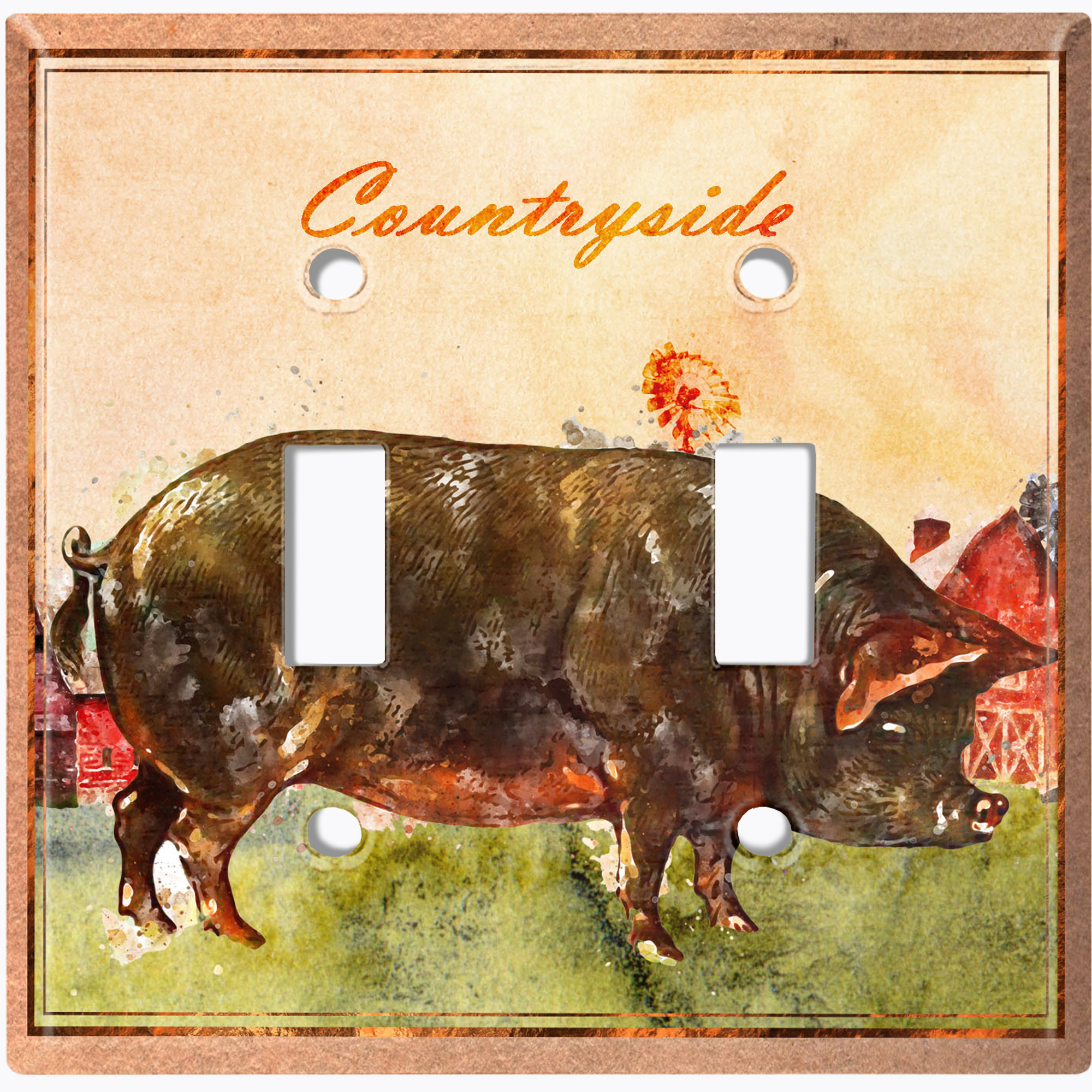 WorldAcc Metal Light Switch Plate Outlet Cover (Animal Farm Country ...