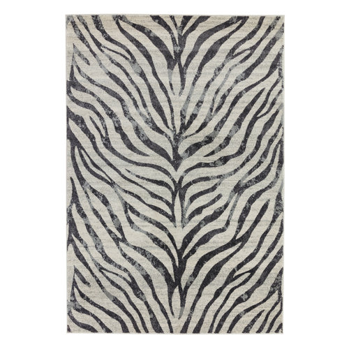 Etta Avenue Boston Zebra Tufted Grey/Black Rug & Reviews | Wayfair.co.uk
