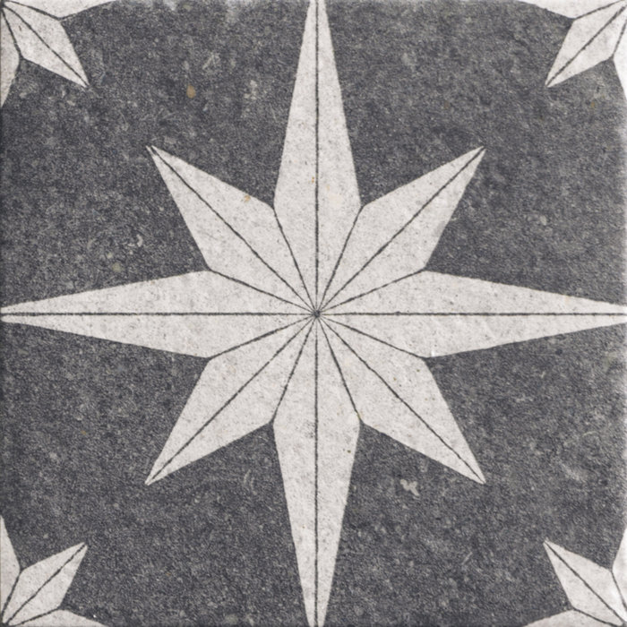 The Bella Collection Tulum Compass 8" x 8" Patterned Wall & Floor Tile ...