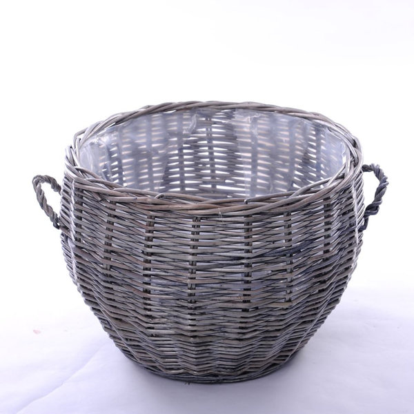 Red Hamper Plastic Lined Willow Wicker Plant Pot | Wayfair.co.uk