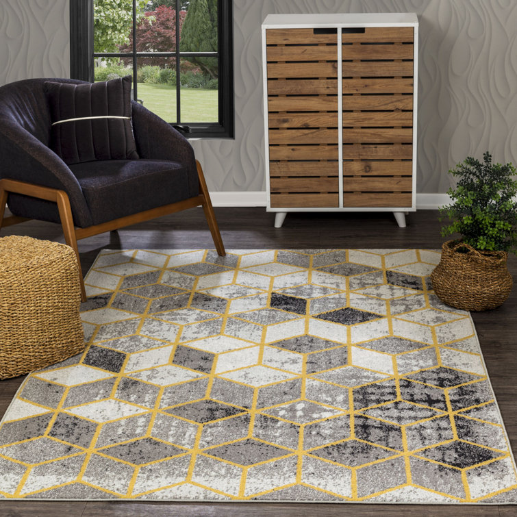 Natur Pur Villani Grey/White/Gold Rug | Wayfair.co.uk