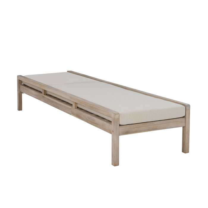 Amina Outdoor Solid Wood Acacia Chaise Lounge & Reviews | Joss & Main