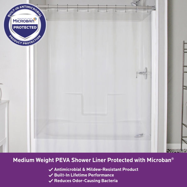Wayfair Basics® Microban Protected PEVA Solid Color Single Shower ...