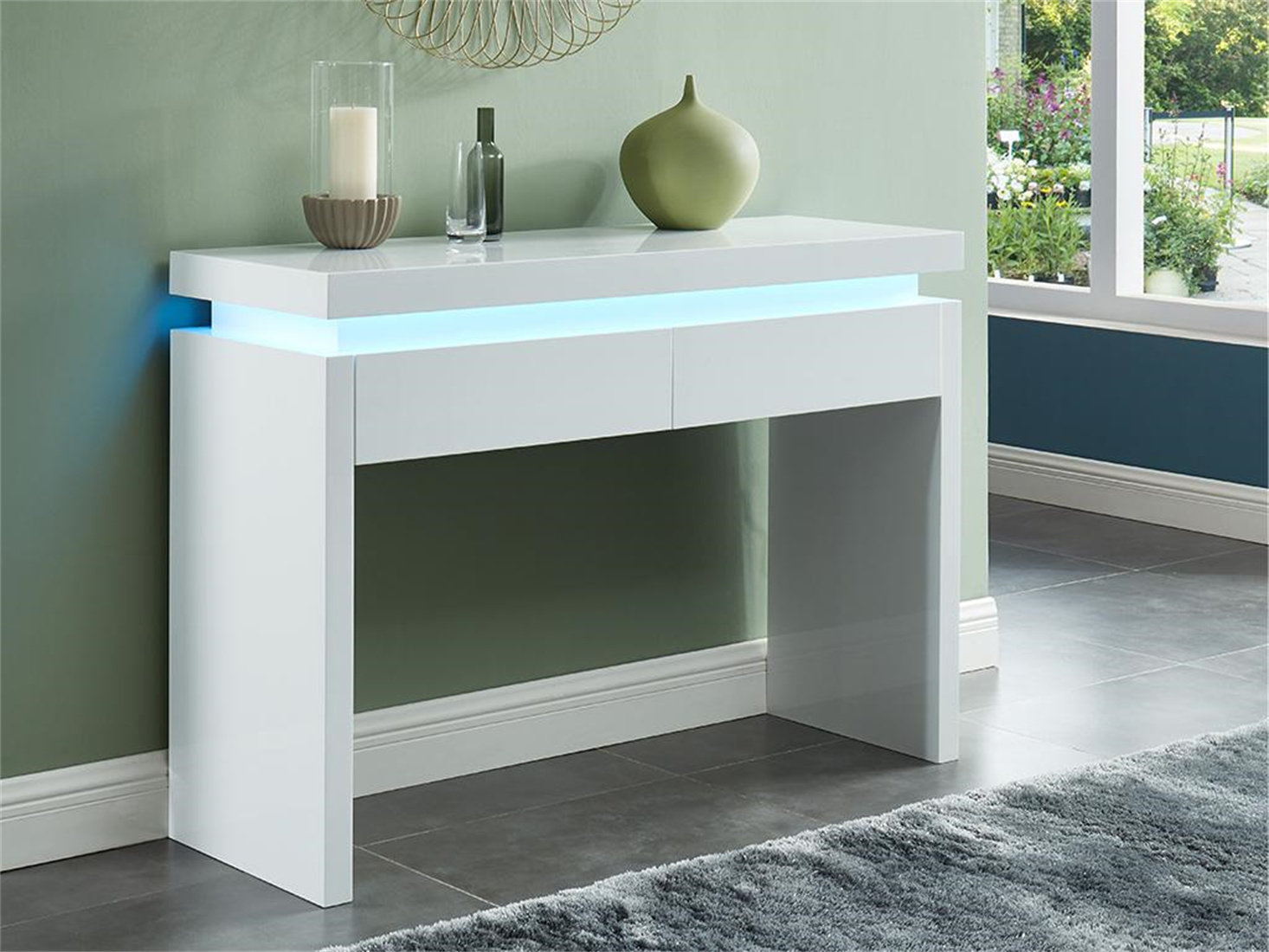 Ivy Bronx Console Table Console Table With LED Lighting | Wayfair.co.uk