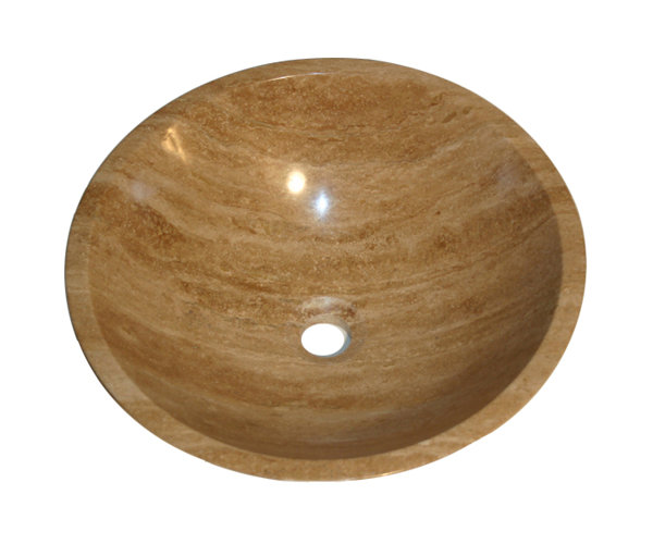 Silkroad Exclusive Stone Circular Vessel Bathroom Sink & Reviews | Wayfair