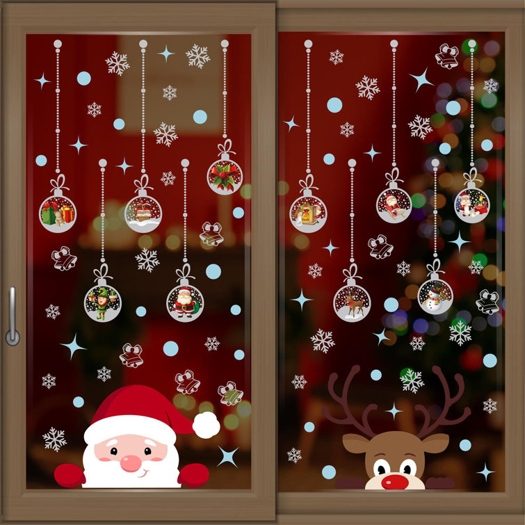 Walplus Santa and Rudolph with Baubles Stickers | Wayfair.co.uk