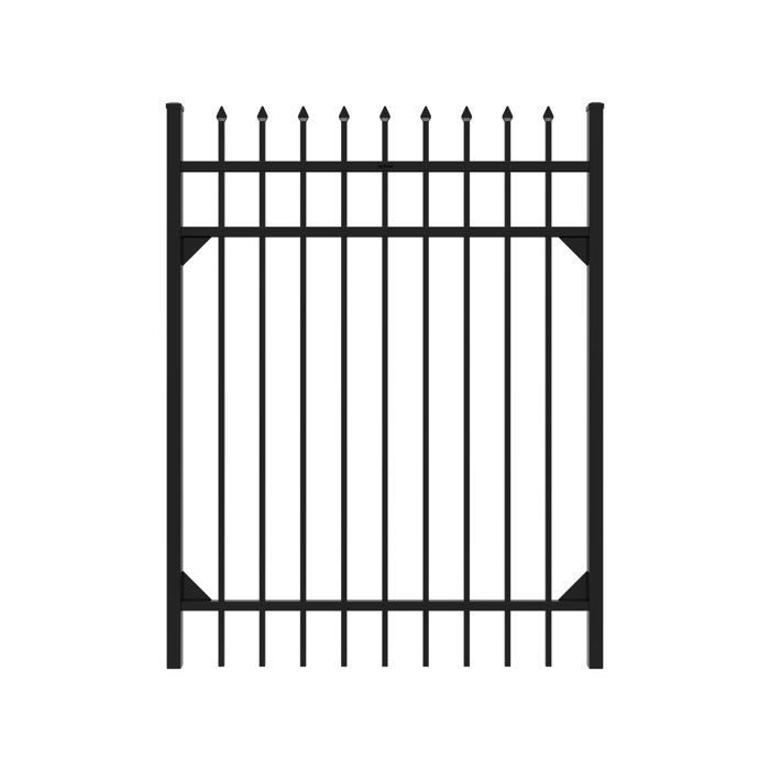 Fortress Building Products Athens Gloss Black Metal Gate | Wayfair