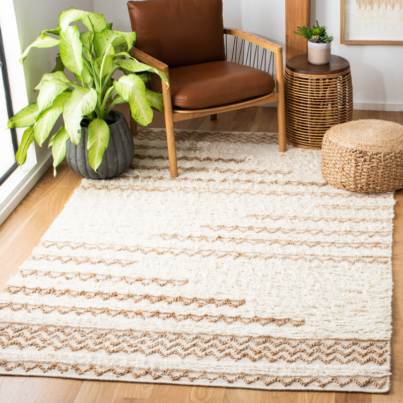 Steelside™ Kristina Handmade Flatweave Wool Ivory/Brown Rug & Reviews ...