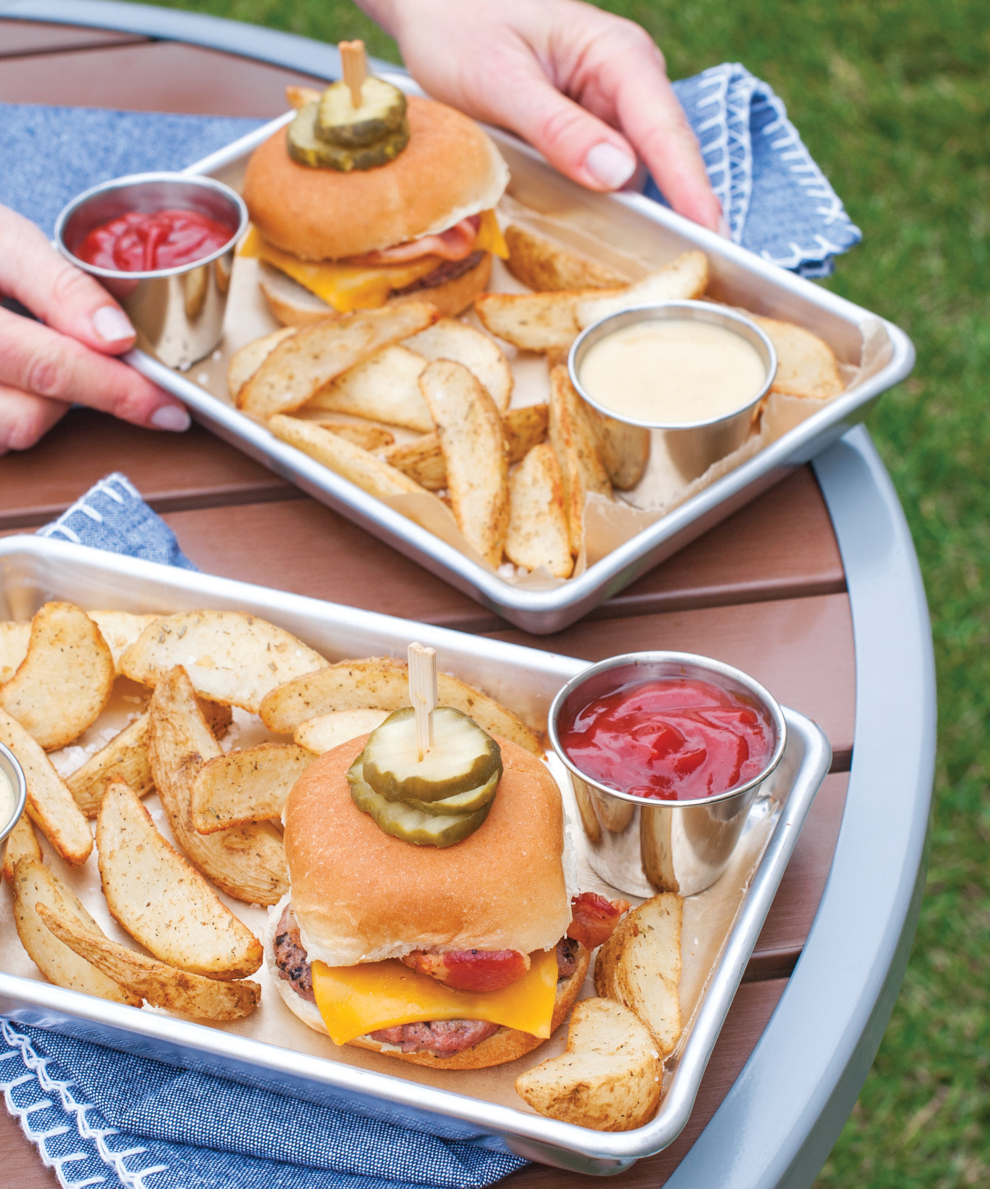 Nordic Ware Burger Serving 2 Piece Tray Set & Reviews | Wayfair