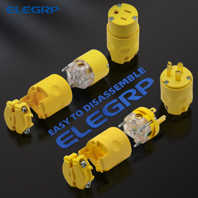 ELEGRP Straight Blade Plug And Connector Set | Wayfair