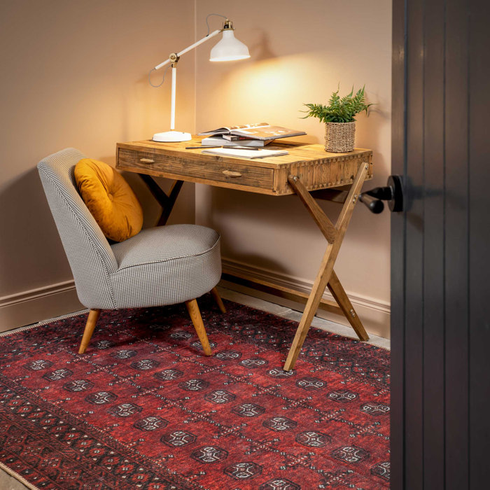 Kukoon Red Distressed Persian Style Oriental Rug | Wayfair.co.uk