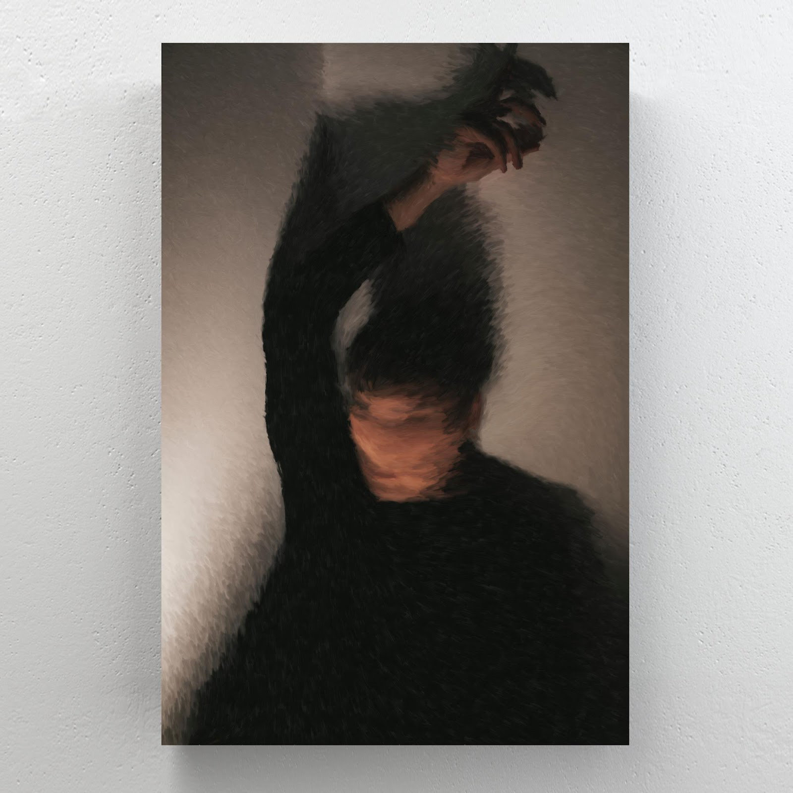 Latitude Run® Man In Black Suit With Blurred Face - Wrapped Canvas ...