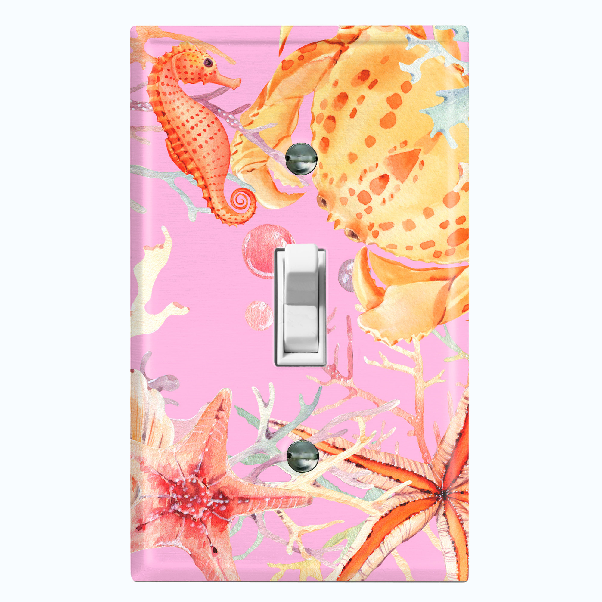WorldAcc Sea Horse Crab Star Fish 1-Gang Toggle Light Switch Wall Plate ...