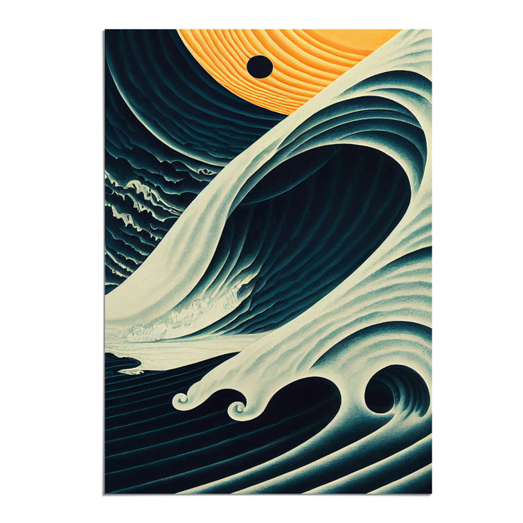 Metro Lane Vintage Ocean Wave Art No.4 - Unframed Graphic Art | Wayfair ...