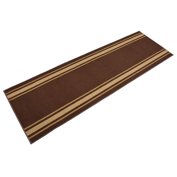 Gracie Oaks Solid Border Brown Low Pile Slip Resistant Rugs & Reviews ...
