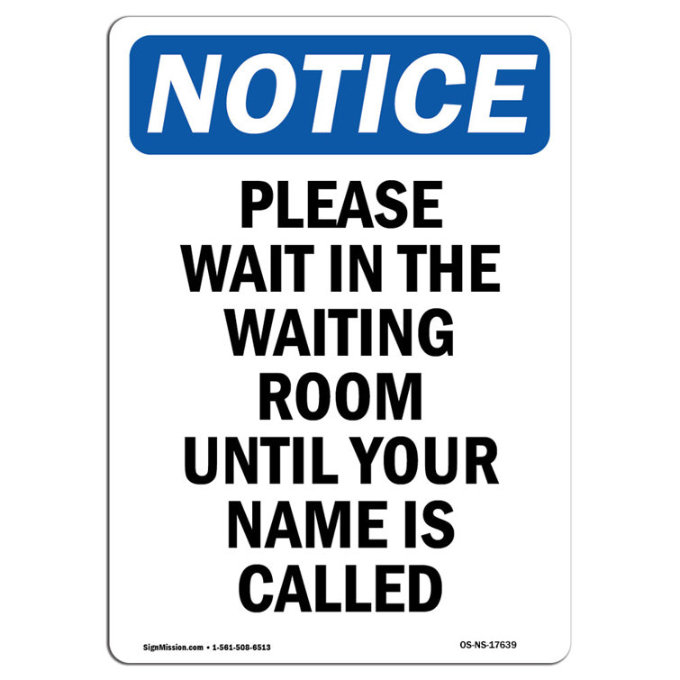 SignMission Please Wait in The Waiting Room Sign | Wayfair