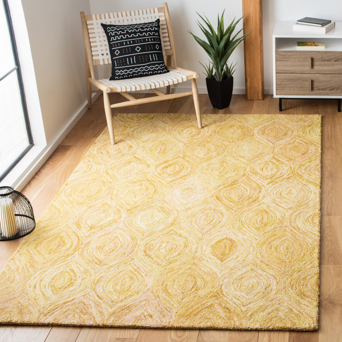 Etta Avenue™ Alora Handmade Wool Gold Rug & Reviews | Wayfair