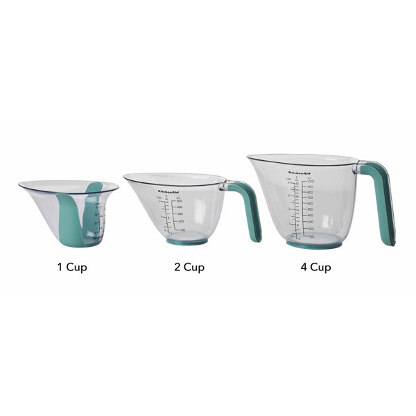 KitchenAid Gourmet 3 Pieces Measuring Jugs, Aqua Sky & Reviews | Wayfair