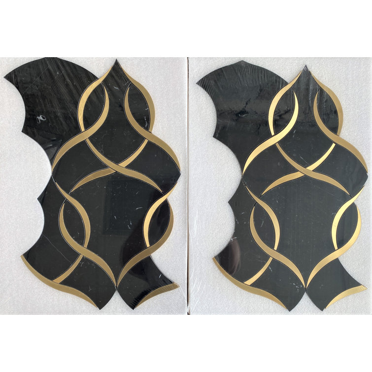 ES Stone Water Jet Water Jet 20" x 13" Marble Mosaic Tile | Perigold