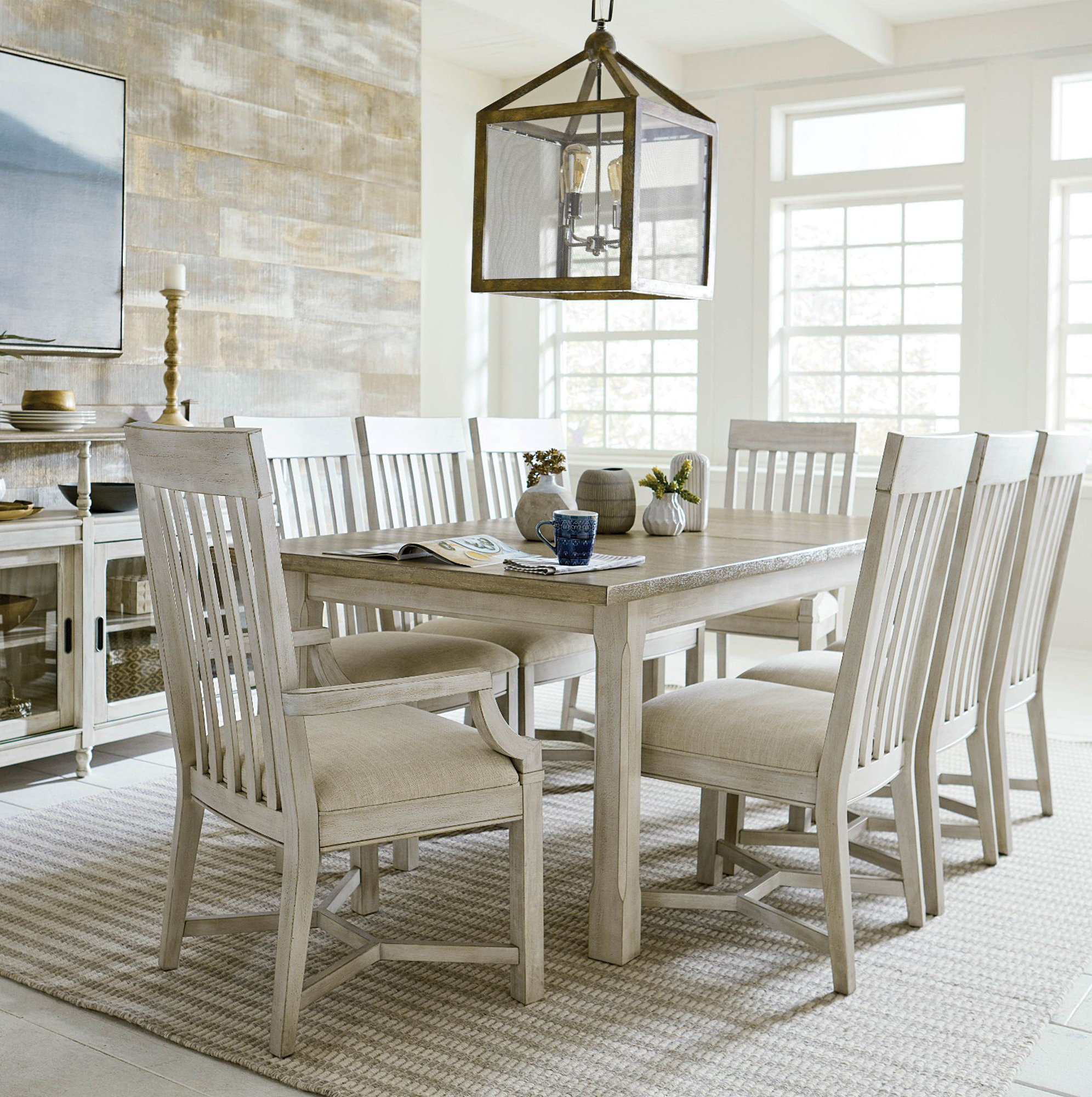 Laurel Foundry Modern Farmhouse Oakman 9 - Piece Extendable Dining Set ...