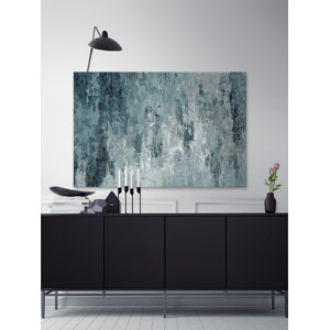 17 Stories Tainted Dark Blues by Parvez Taj - Painting on Canvas | Wayfair