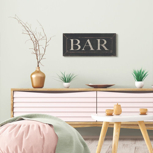 Winston Porter Bar Kitchen Sign Word Design On Canvas Graphic Art ...