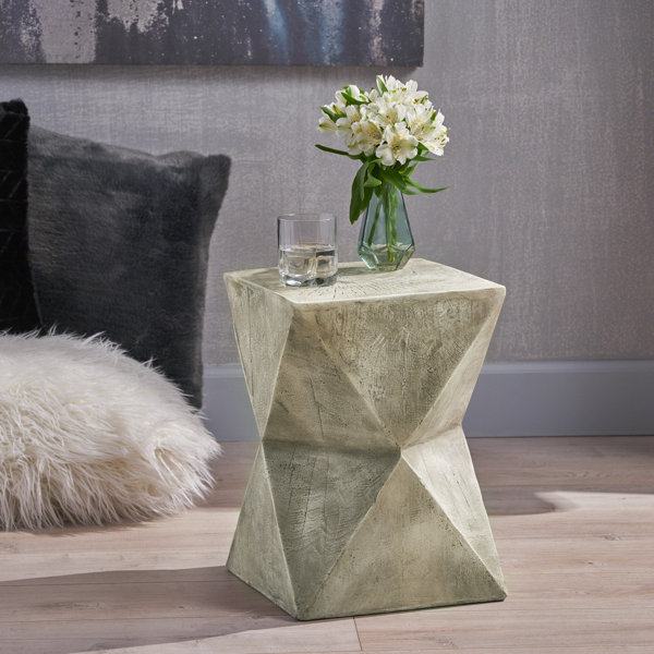 Millwood Pines Rayfield 17.75'' Tall Concrete Block End Table & Reviews ...