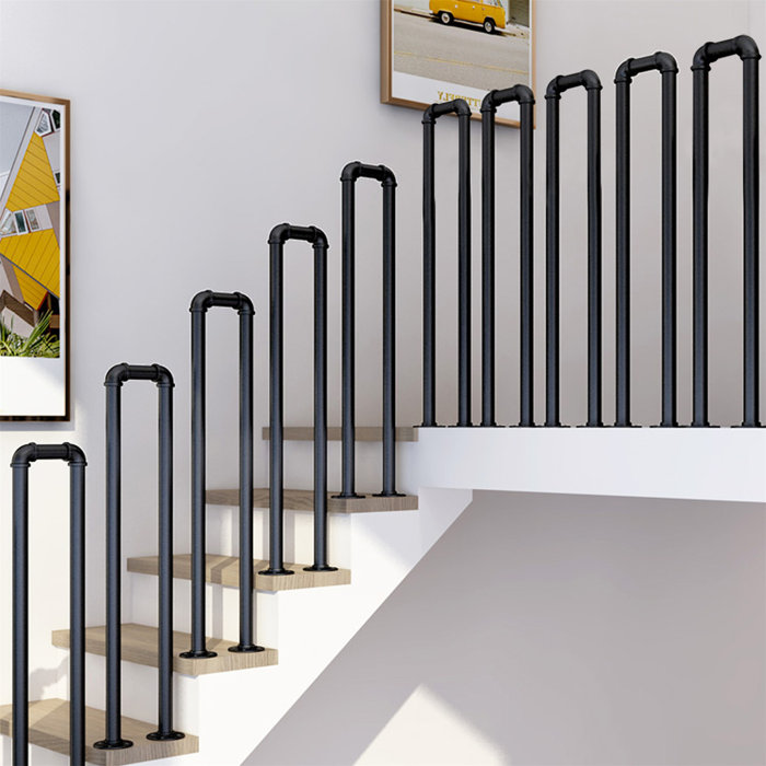 FRONG Industrial U-Shaped Stair Handrail | Wayfair