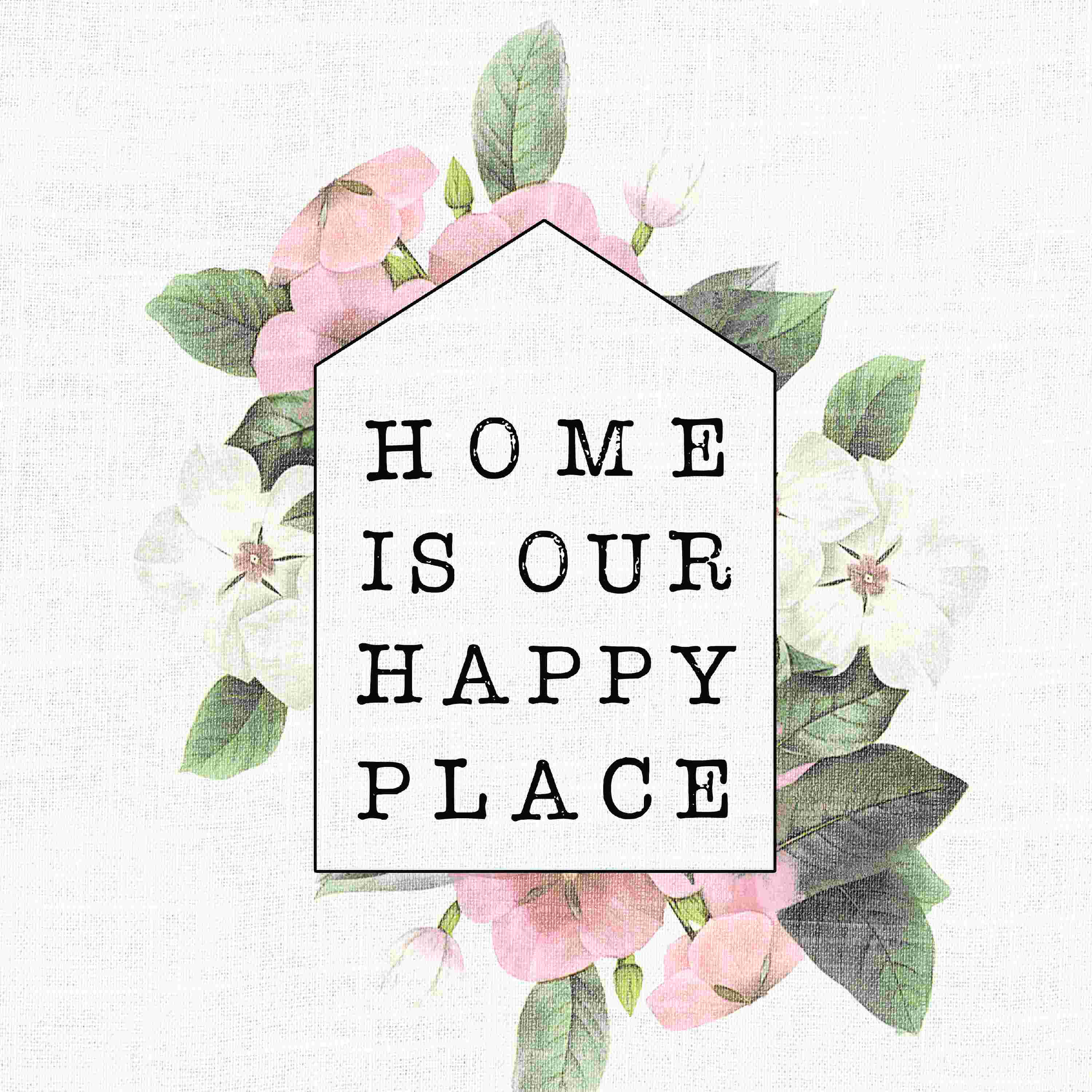 Trinx Home Happy Place Floral - Wrapped Canvas Print | Wayfair